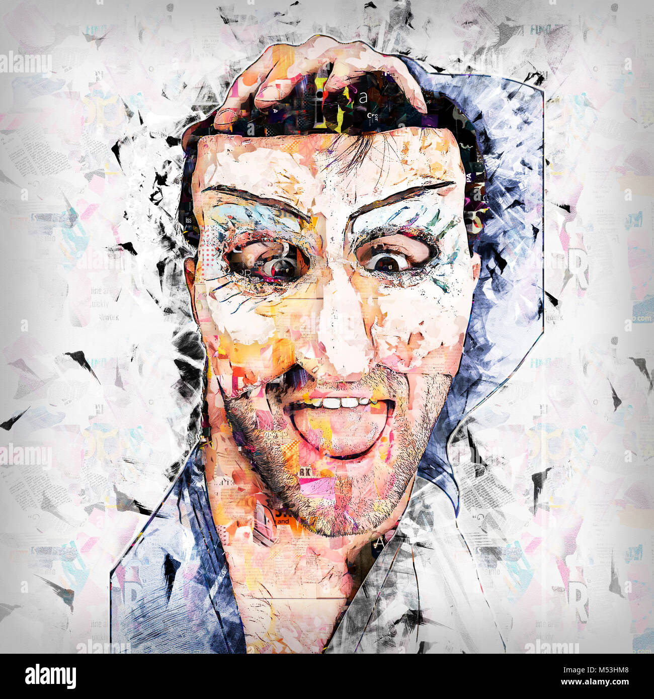 Digitally enhanced image of a Masked actor in a physical theatre Stock ...