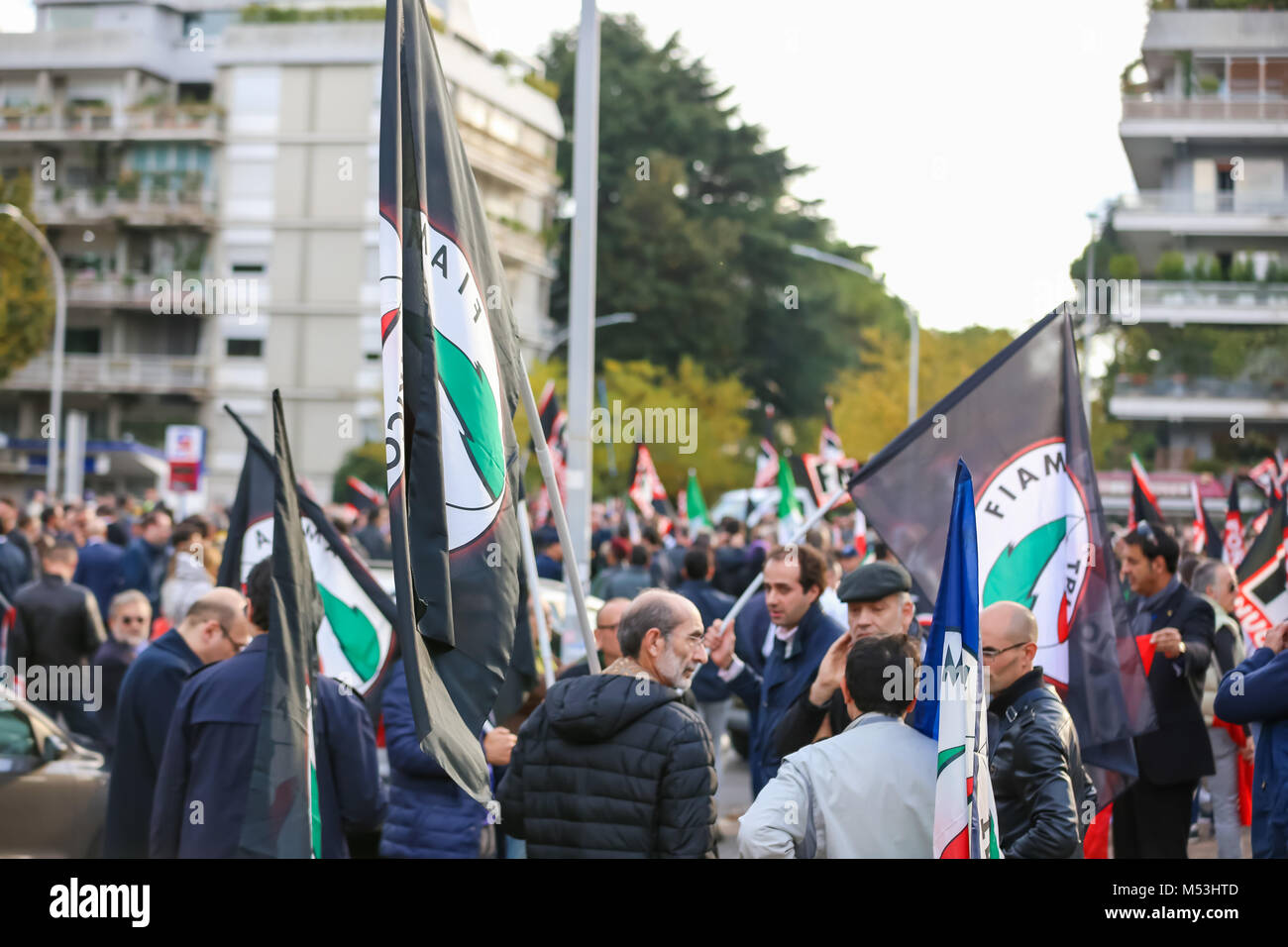 Rome, Italy 4 November 2017. Demonstration of the political movement ...