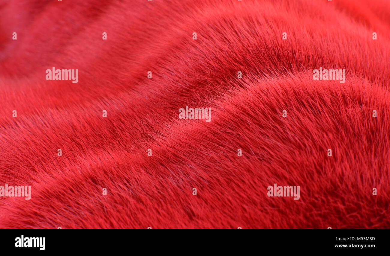Red wavy fur texture for background Stock Photo - Alamy
