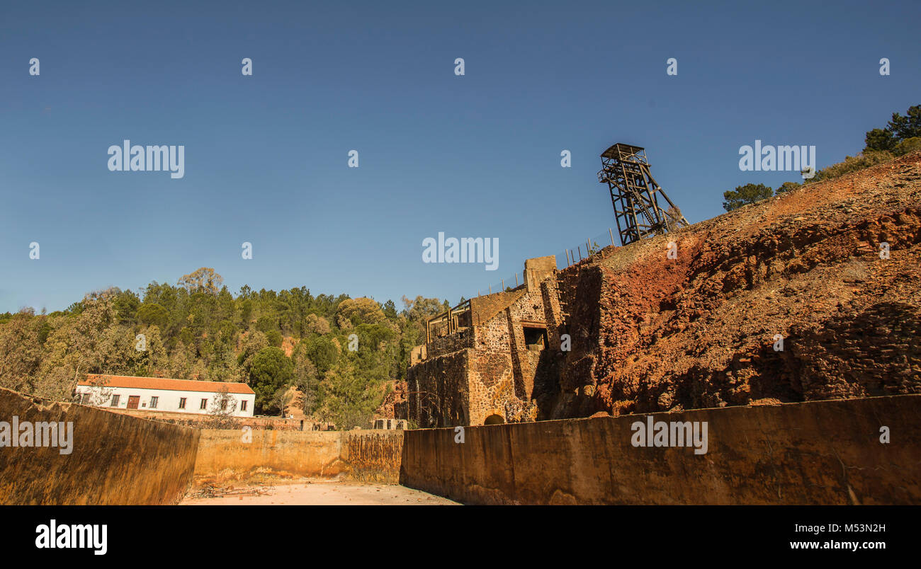 Leaning tower in mining landscape Stock Photo - Alamy