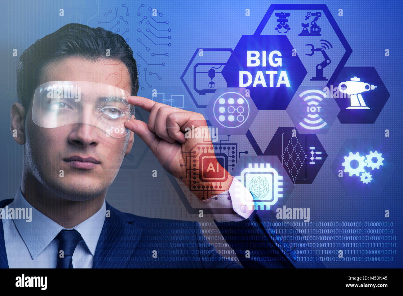 Big data modern computing concept with businessman Stock Photo - Alamy
