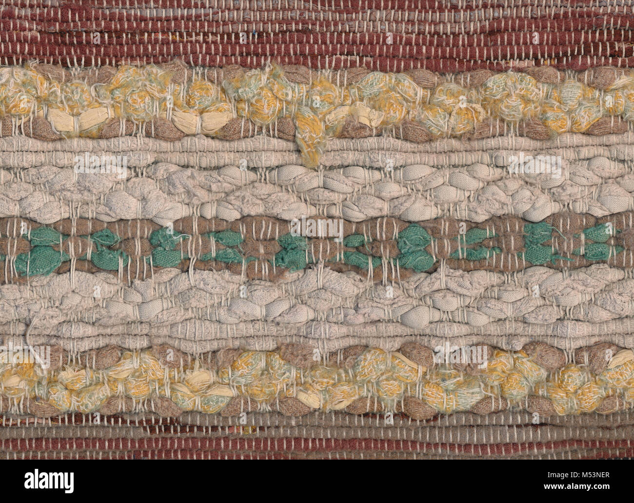 Background - closeup old striped rag rug Stock Photo - Alamy