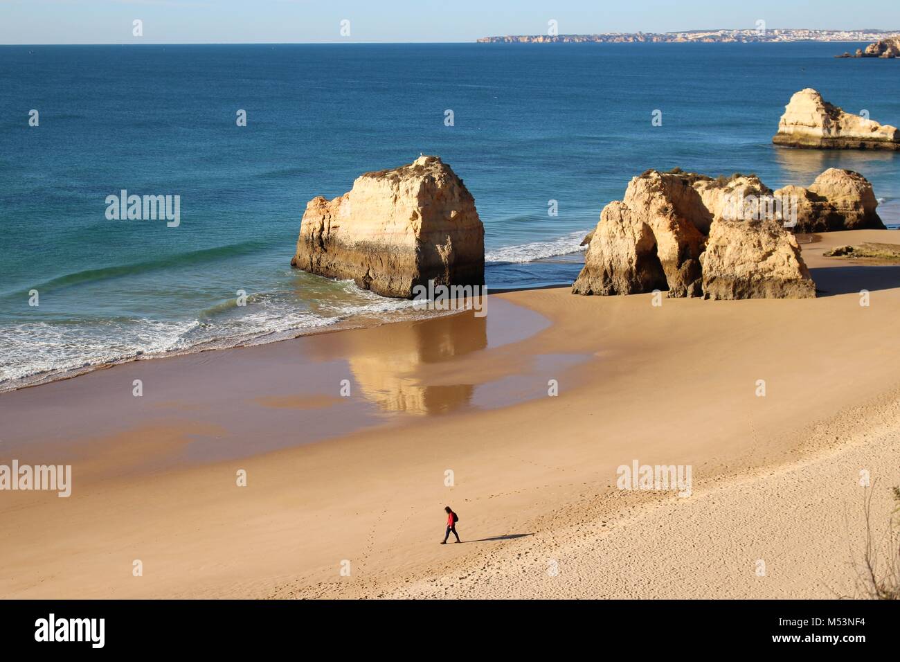 view from above of a beautiful beach with big rocks Stock Photo - Alamy