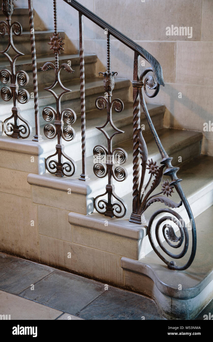 Ornate wrought iron railing detail Stock Photo - Alamy