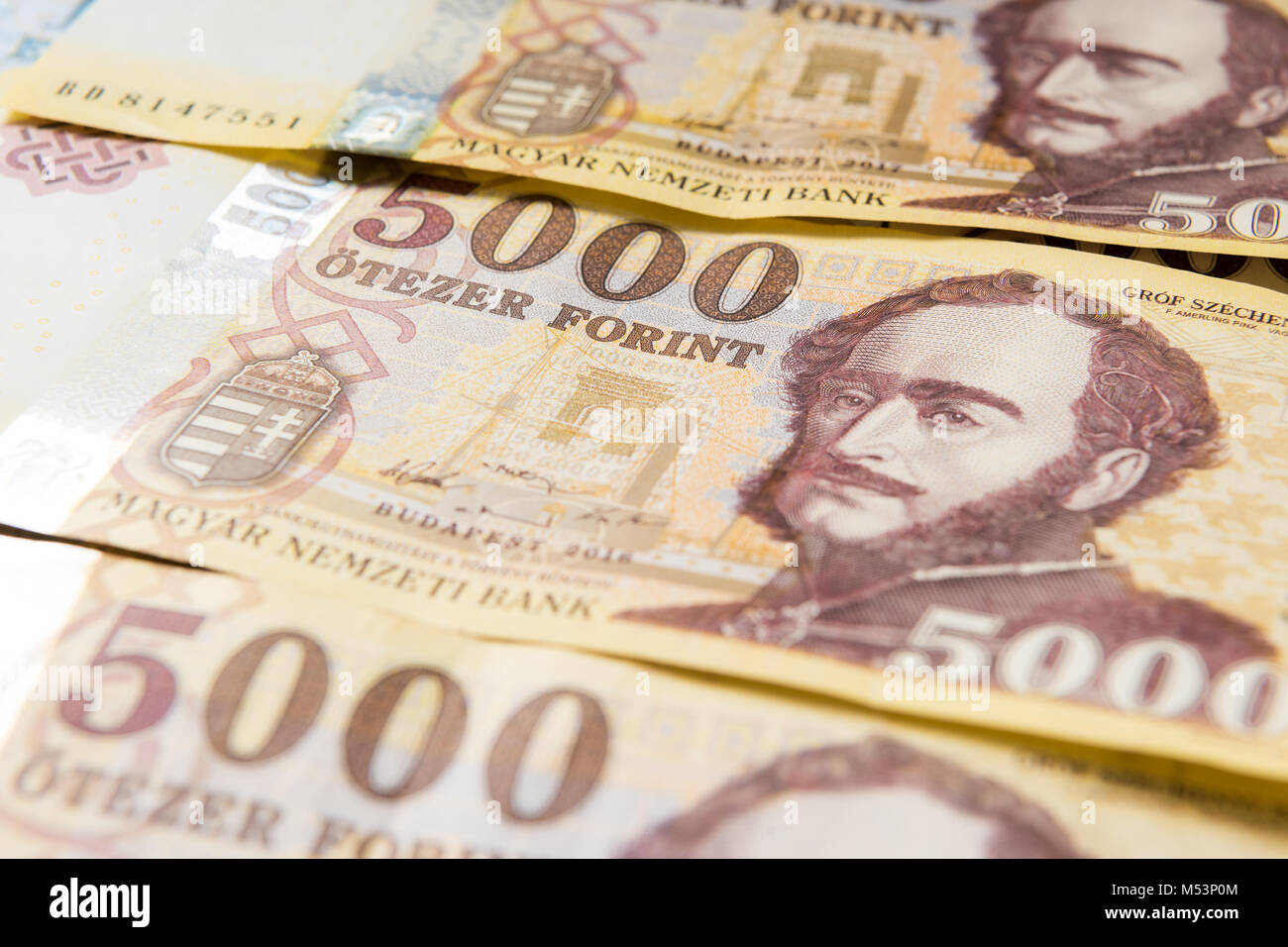 Financial background of Hungarian money - forints currency Stock Photo ...