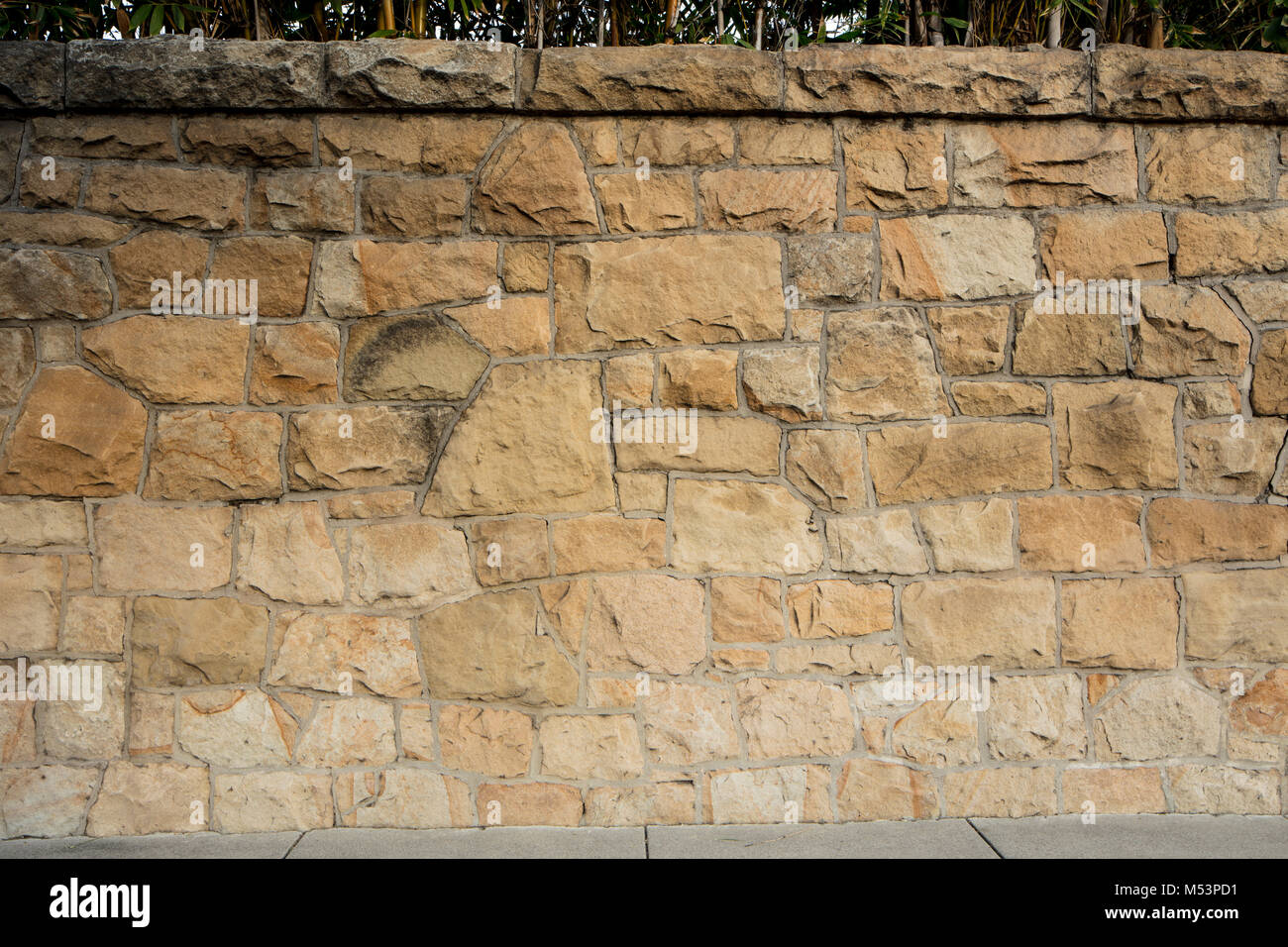 A closeup detailed view of a sandstone wall in Santa Barbara ...