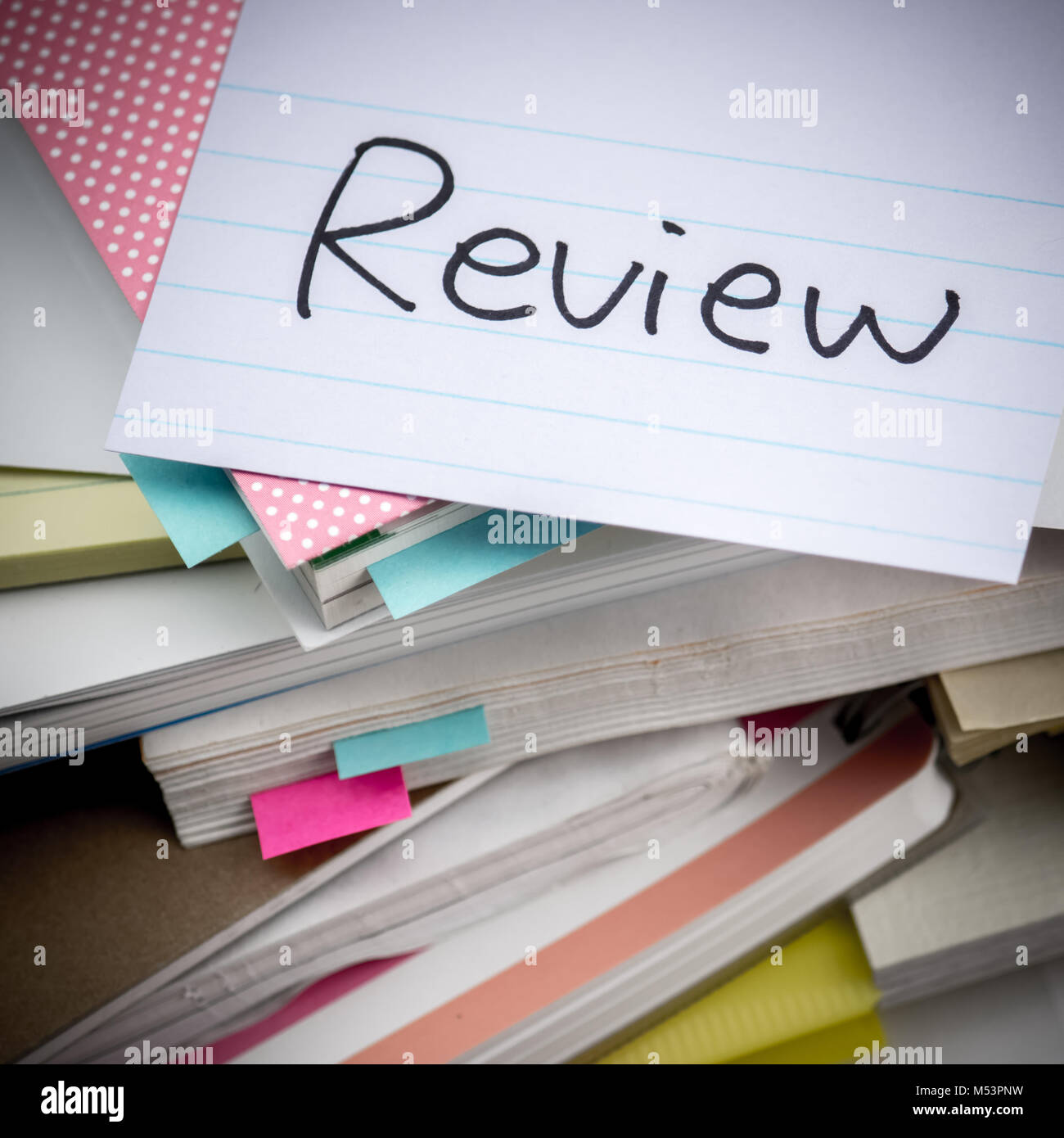 Review; The Pile of Business Documents on the Desk Stock Photo - Alamy
