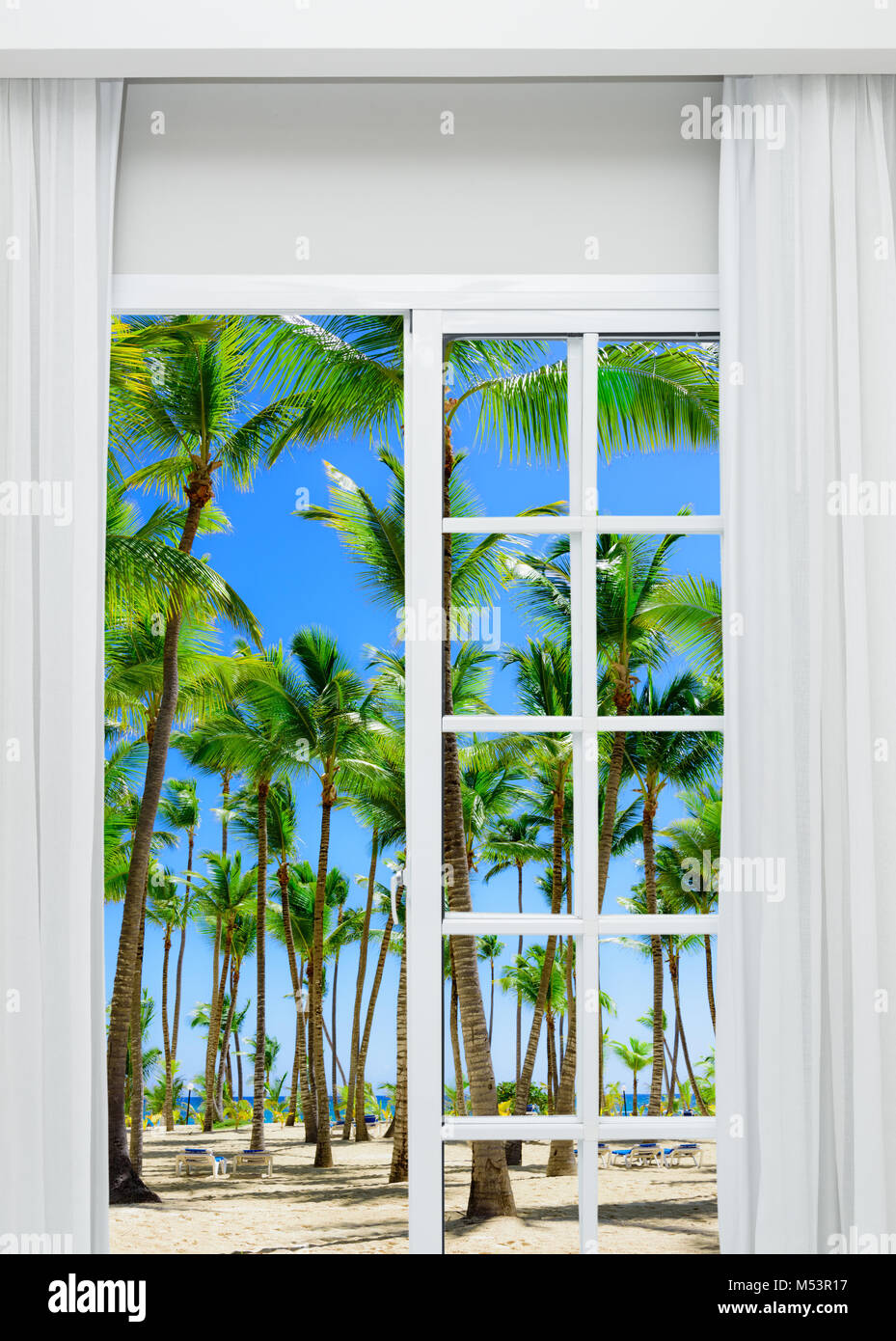 open window to the sea Stock Photo - Alamy