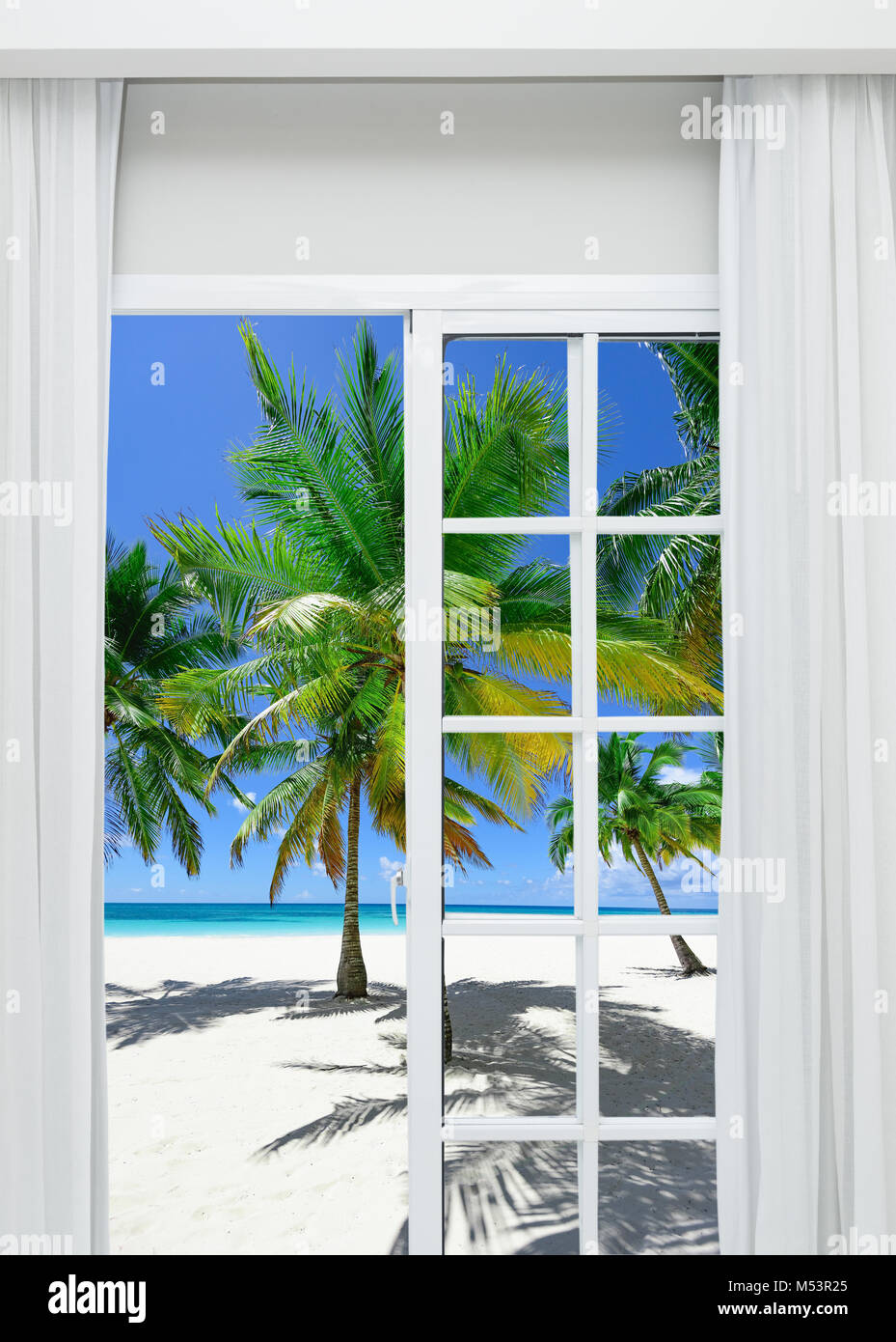 open window to the sea Stock Photo - Alamy