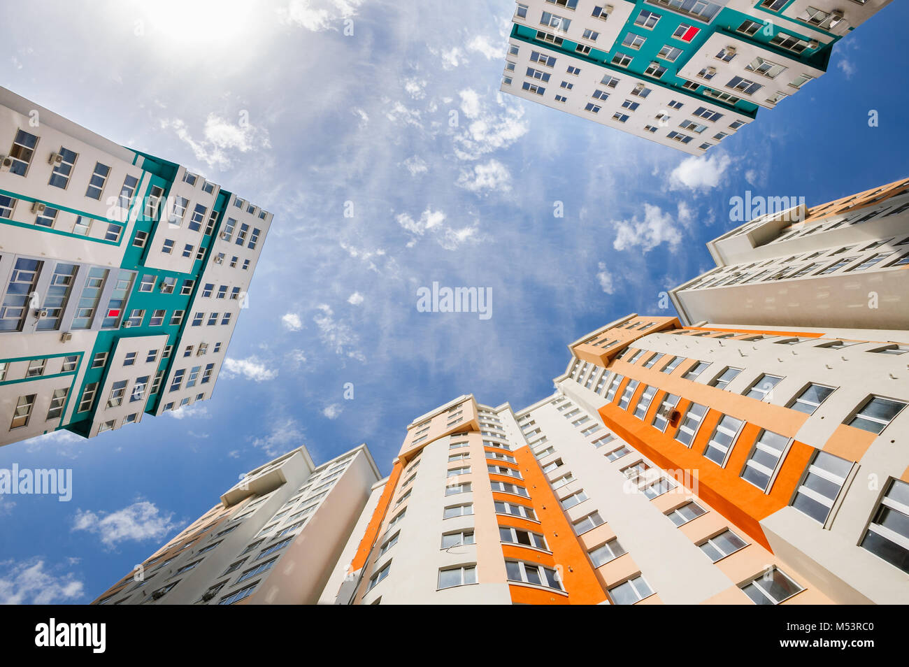 wide angle shot of new residential buildings Stock Photo - Alamy