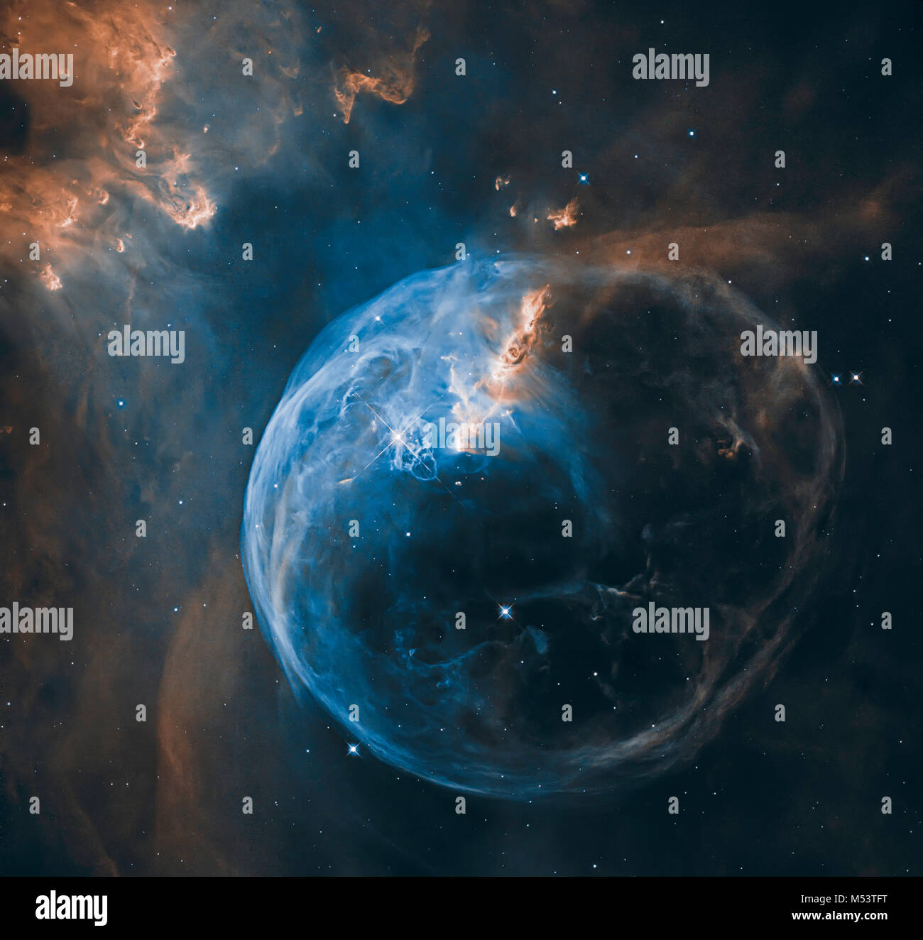 Bubble Nebula in Cassiopeia constellation. Elements of this image furnished by NASA Stock Photo ...