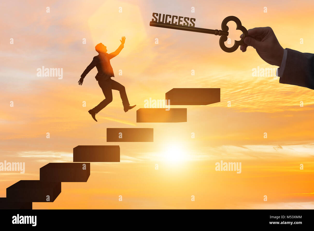 Businessman climbing the career ladder of success Stock Photo - Alamy
