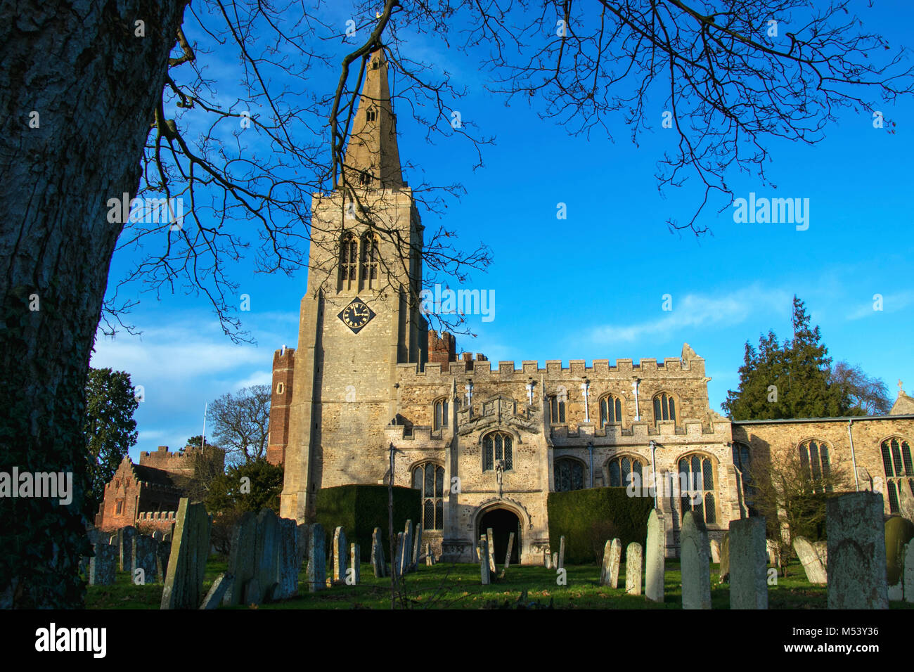 Ancient Church of St Mary's in Buckden, Cambridgeshire, England with ...