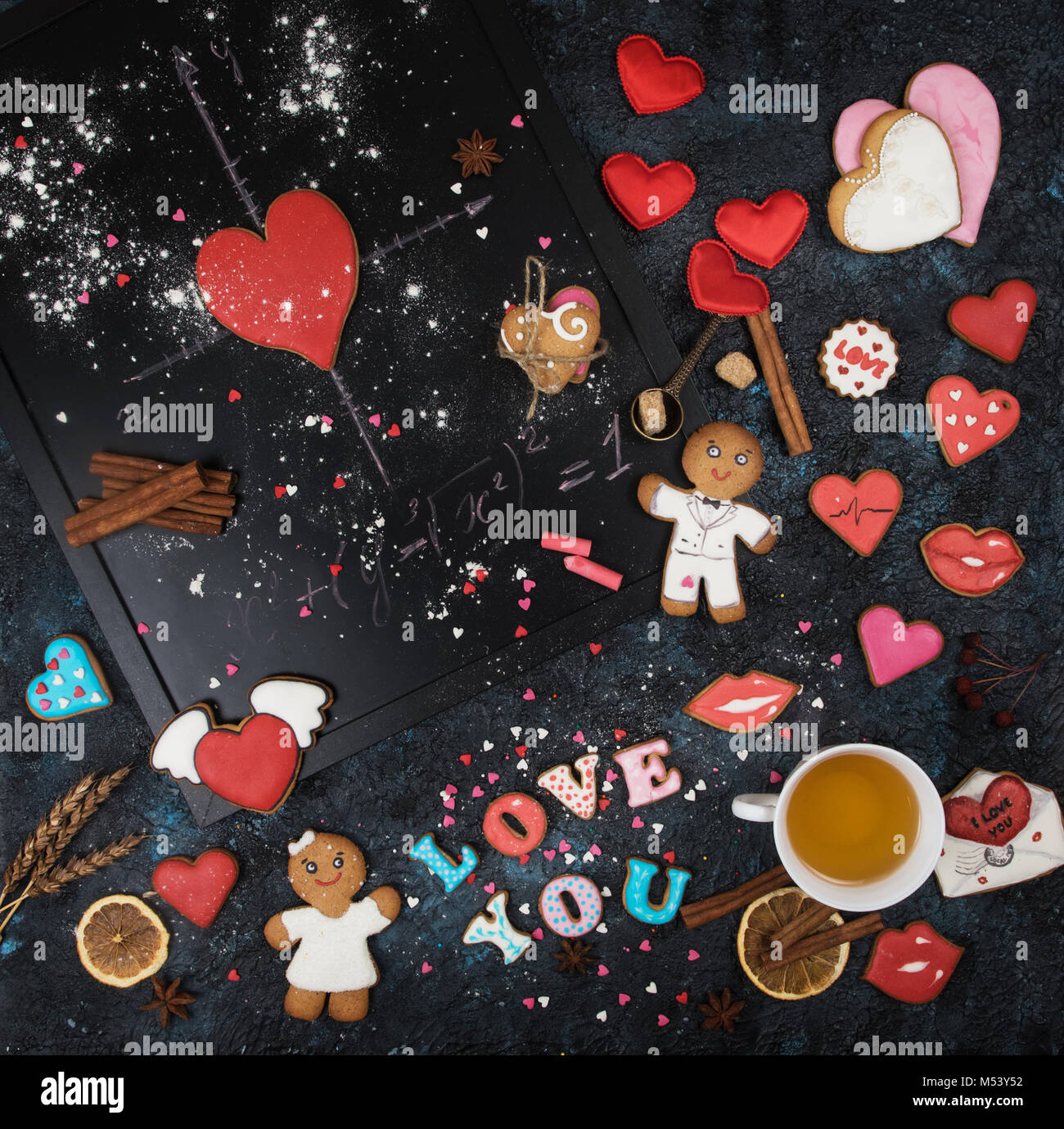 Math, hearts, formula of love Stock Photo - Alamy