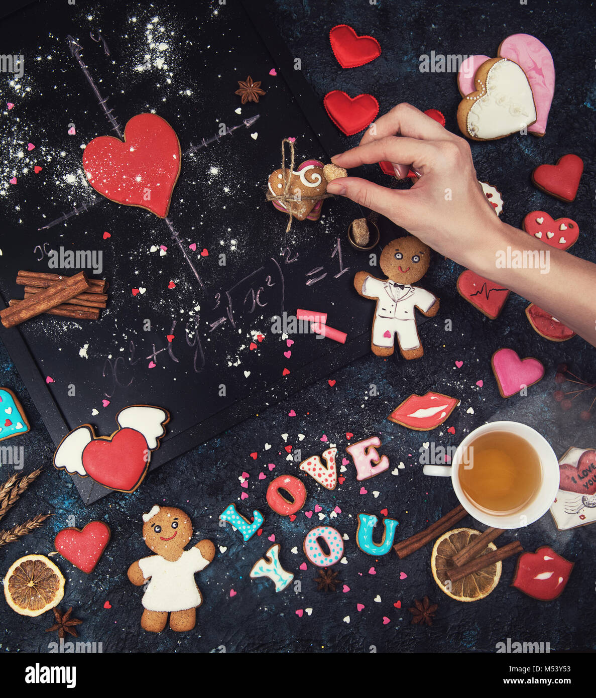 Math, hearts, formula of love Stock Photo - Alamy