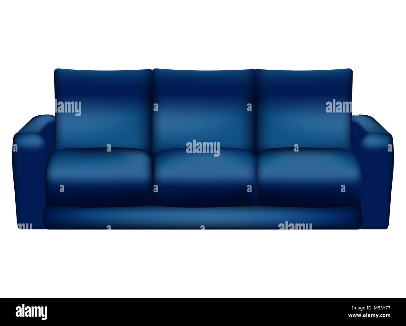 Isolated Blue sofa - Vector Illustration Stock Photo - Alamy