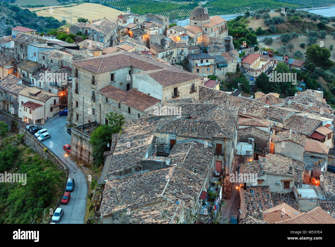 Sunrise Stilo village, Calabria, Italy Stock Photo - Alamy