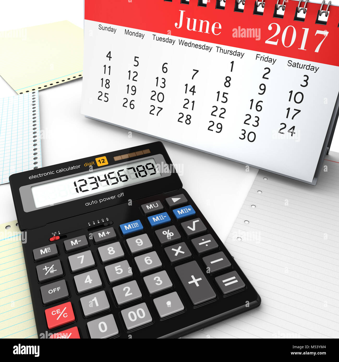 Electronic calculator and calendar hi-res stock photography and images ...