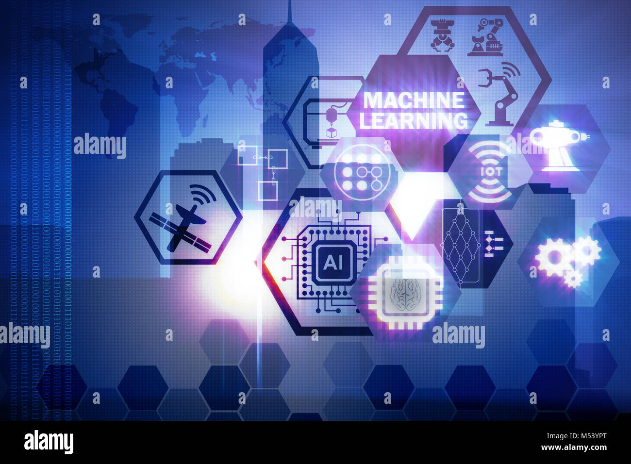 Concept of modern IT technology with machine learning Stock Photo - Alamy