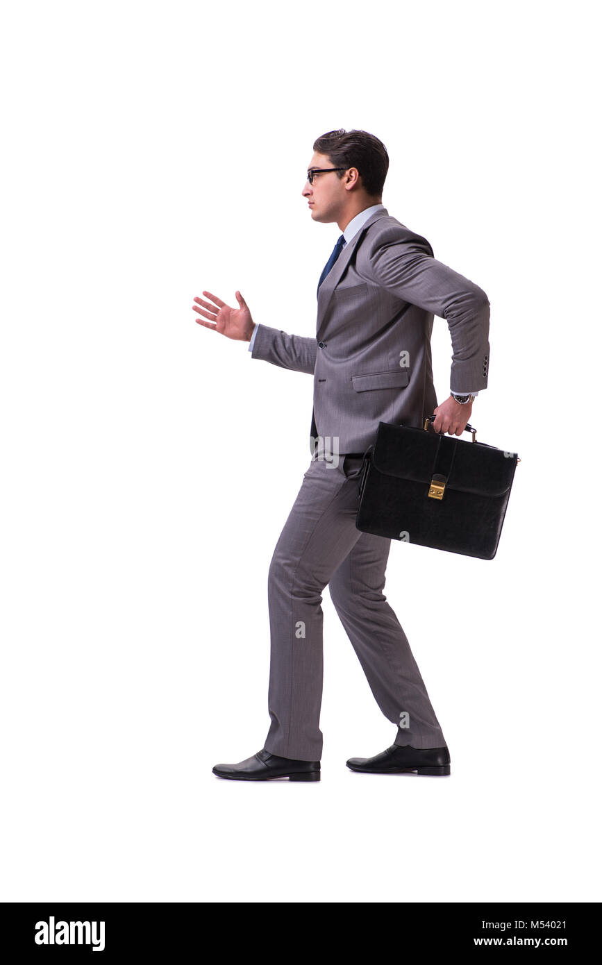 Puppet businessman isolated on white background Stock Photo - Alamy