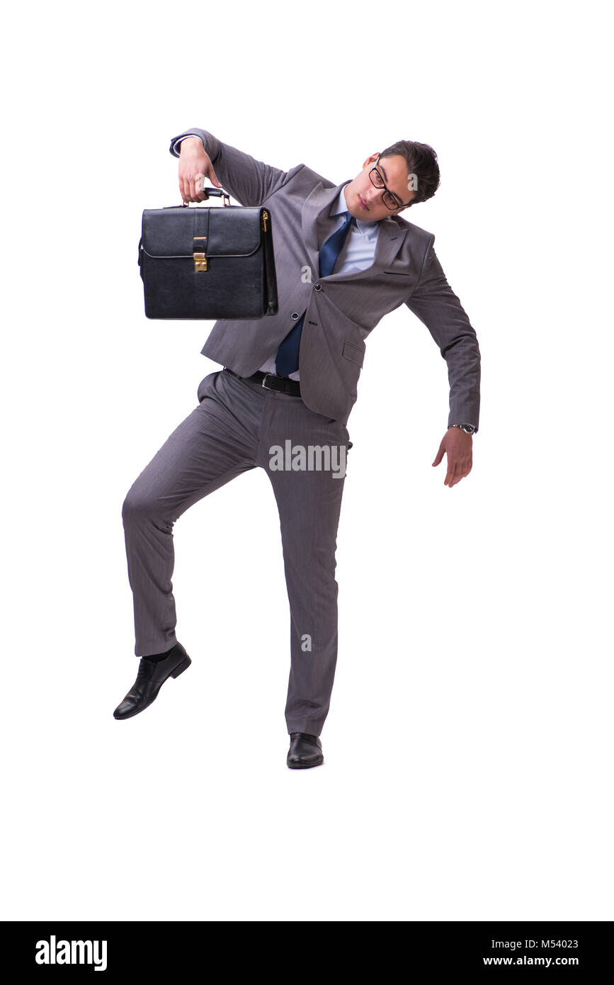 Puppet businessman isolated on white background Stock Photo - Alamy
