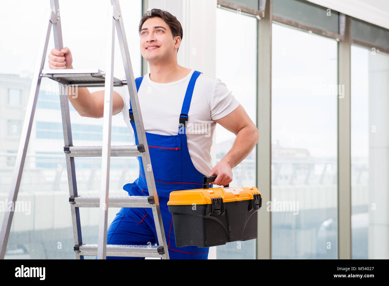 Construction climbing ladder building site hi-res stock photography and ...