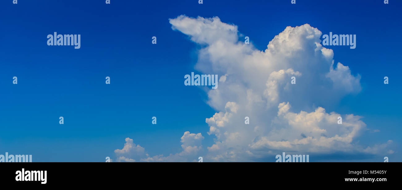 Clear blue sky with white clouds. Cloudless sky. Blue sky with a cloud ...