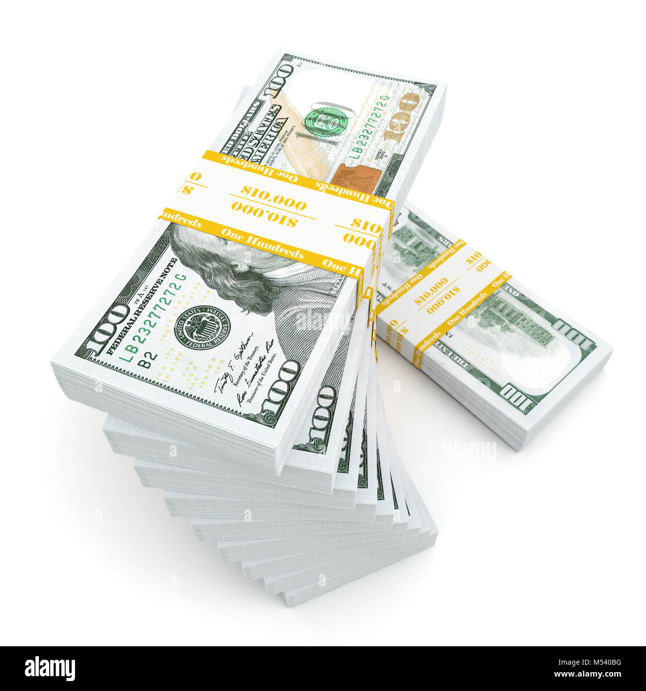3d rendering lots of packs of US dollars Stock Photo - Alamy
