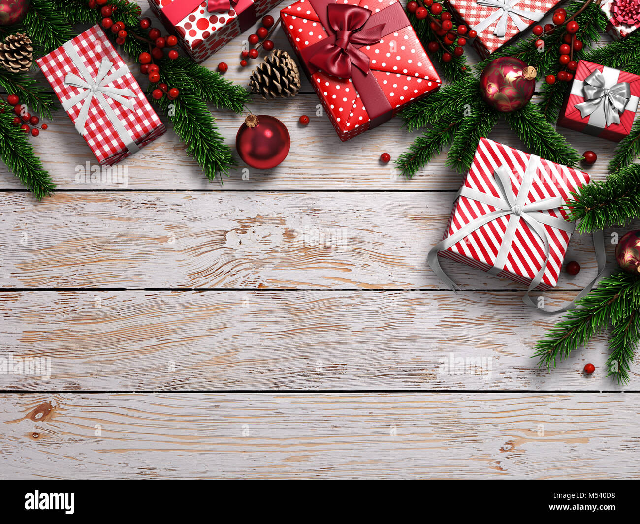 3D rendering light christmas wooden background Stock Photo - Alamy