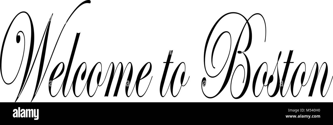 Welcome to Boston text sign on white background Stock Vector Image ...