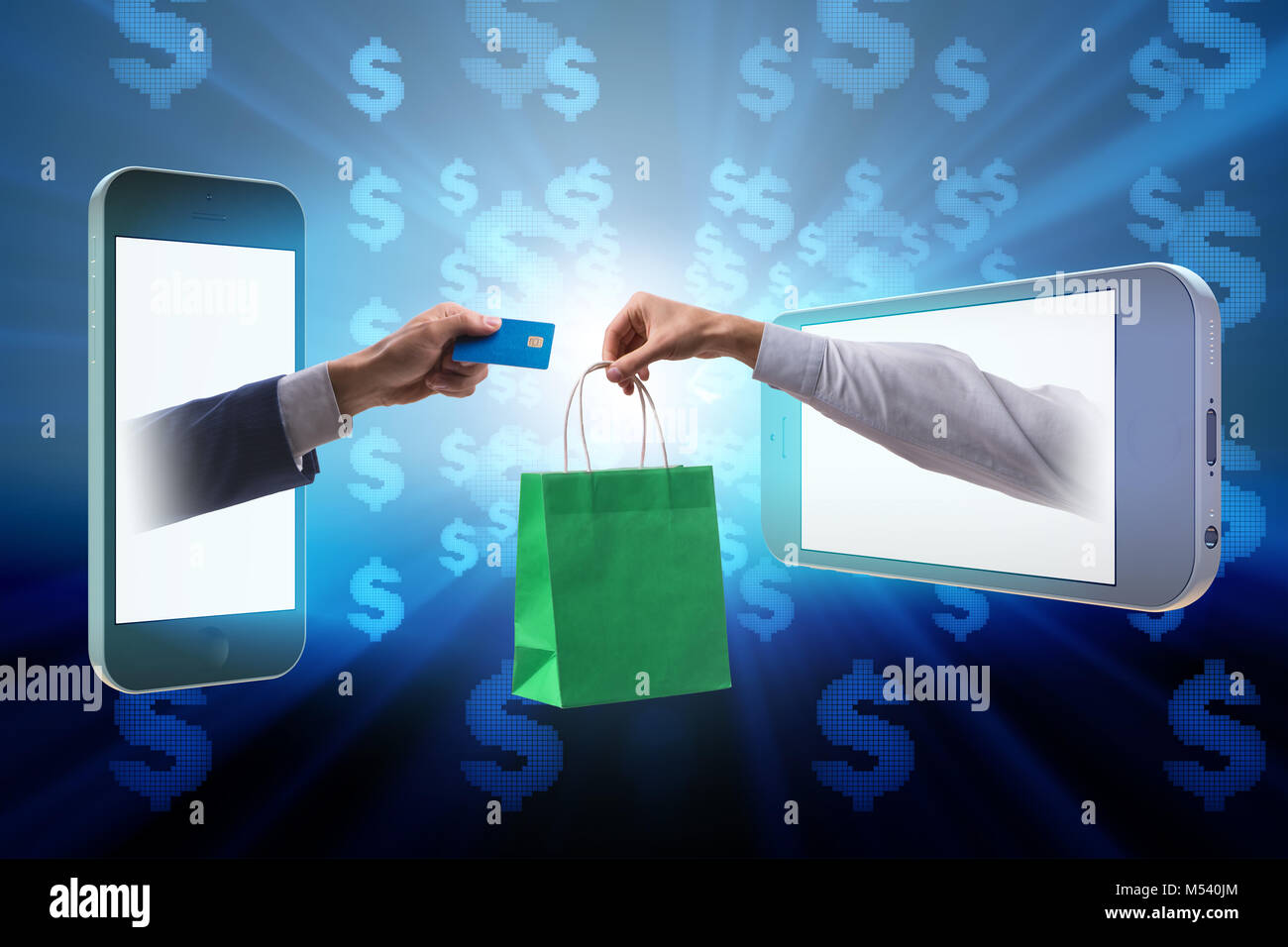 Online shopping through buying from internet hi-res stock photography ...