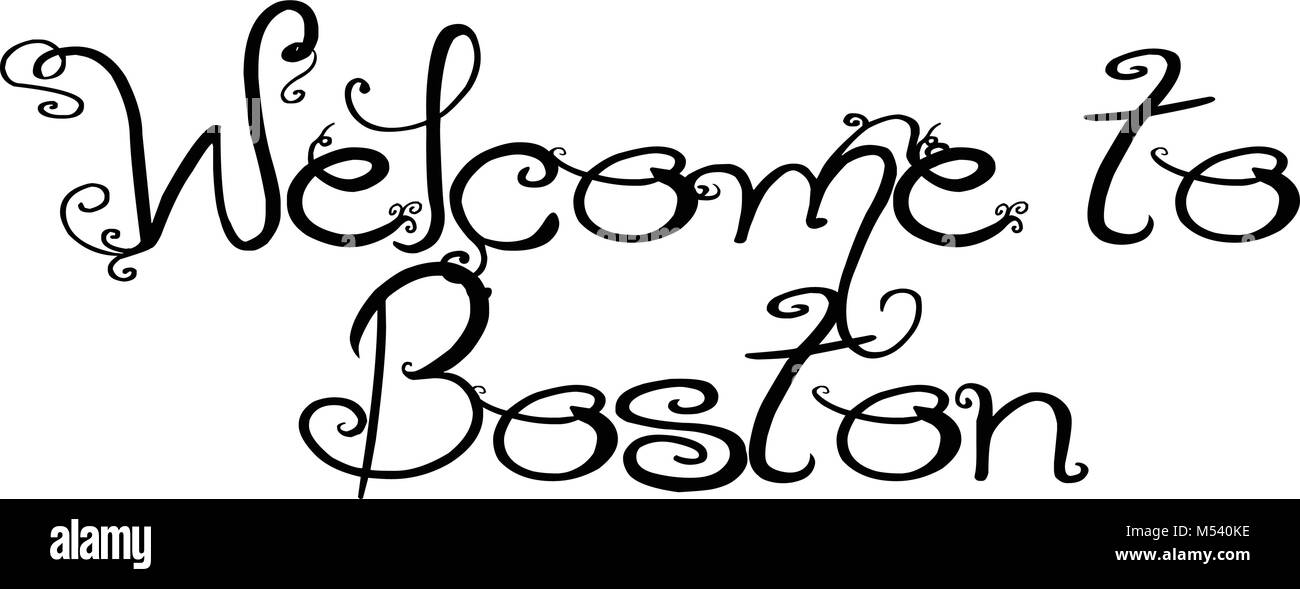 Welcome to Boston text sign on white background Stock Vector Image ...