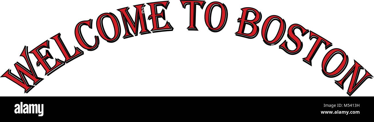 Welcome to Boston text sign on white background Stock Vector Image ...