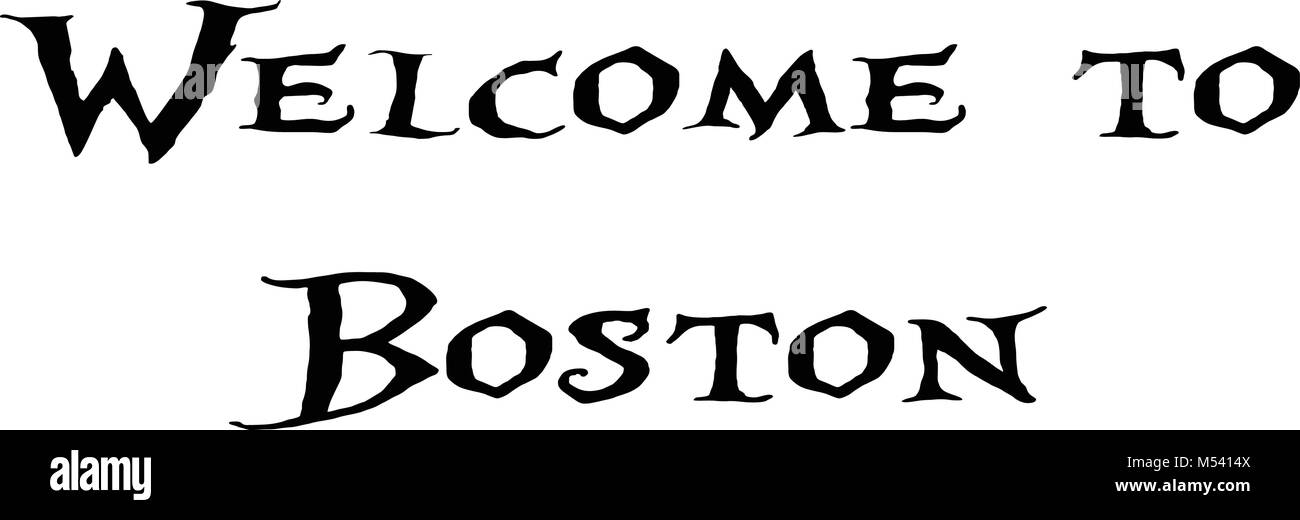 Welcome to Boston text sign on white background Stock Vector Image ...