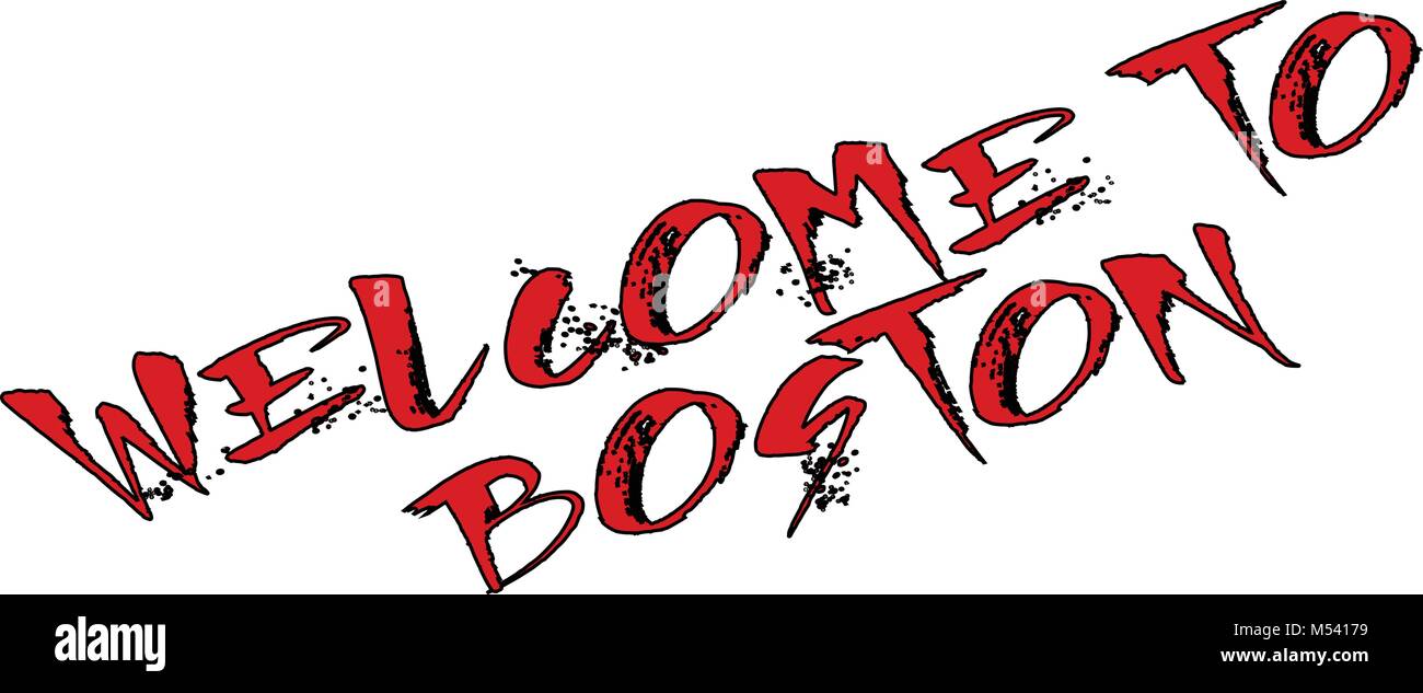 Welcome to Boston text sign on white background Stock Vector Image ...