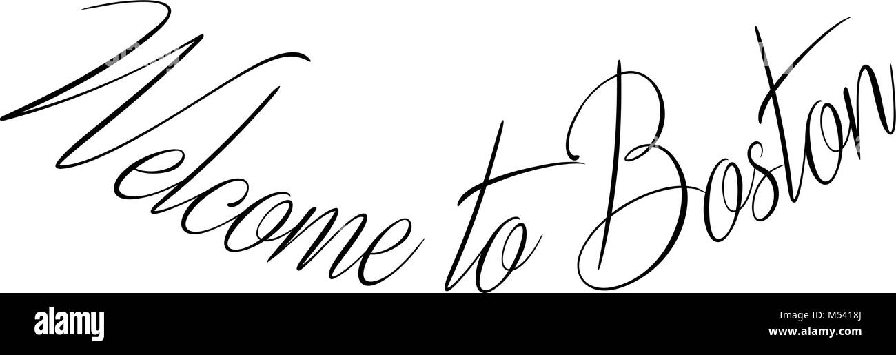 Welcome to Boston text sign on white background Stock Vector Image ...