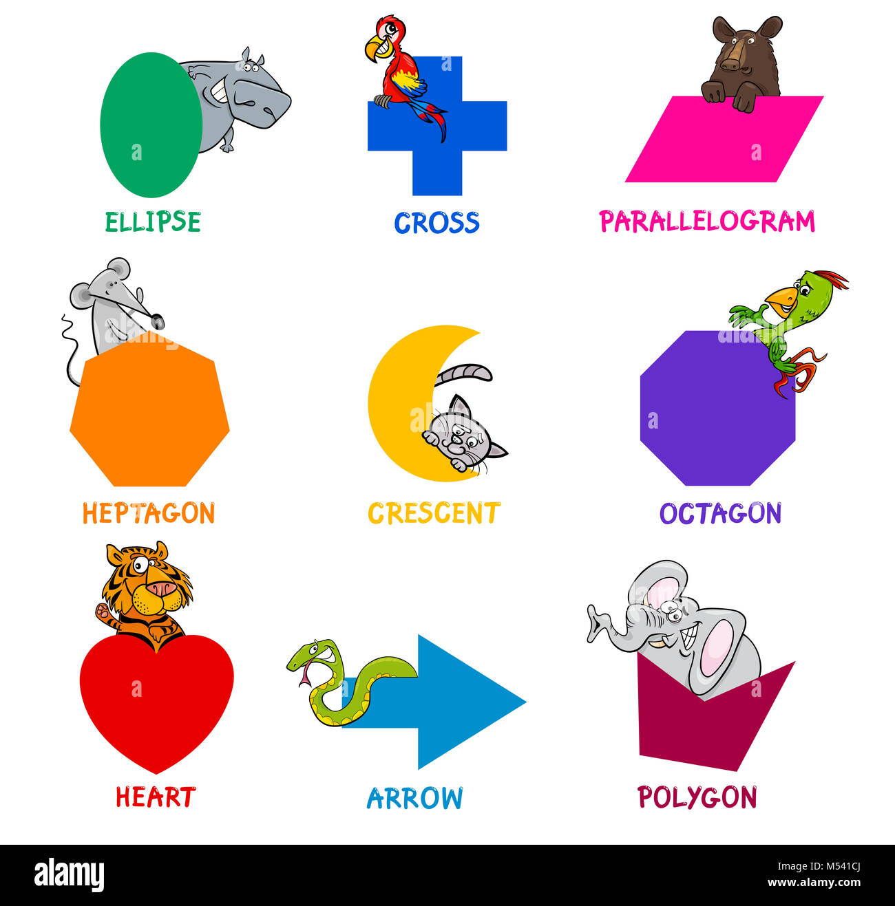 basic geometric shapes with animals Stock Photo - Alamy