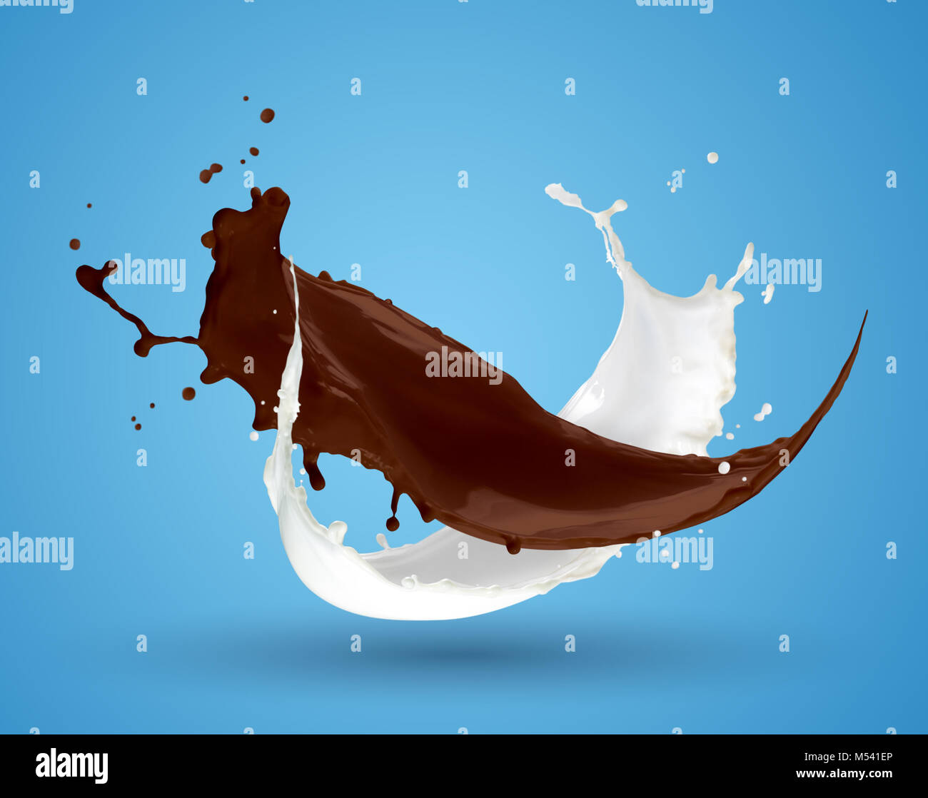 Mix Liquid Chocolate Milk Splash Stock Photo - Alamy