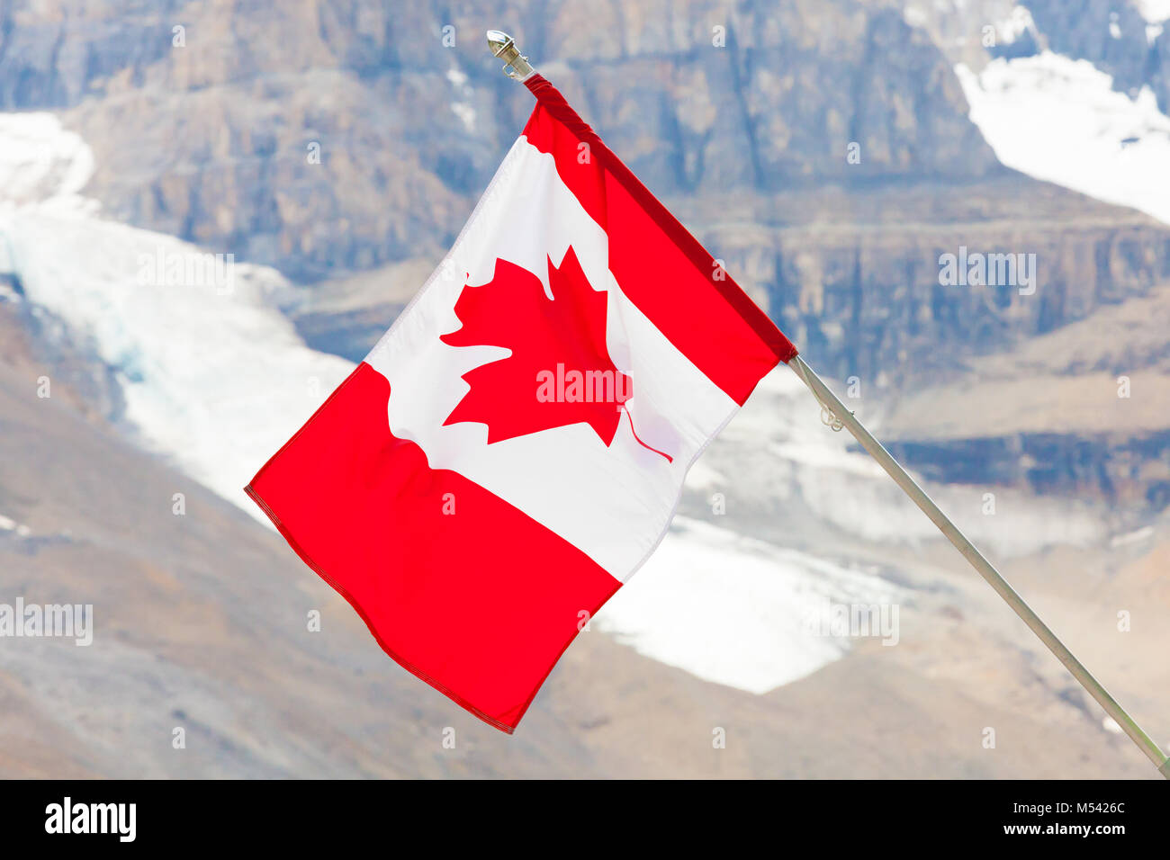 Rocky mountains banff national park canada flag hi-res stock ...