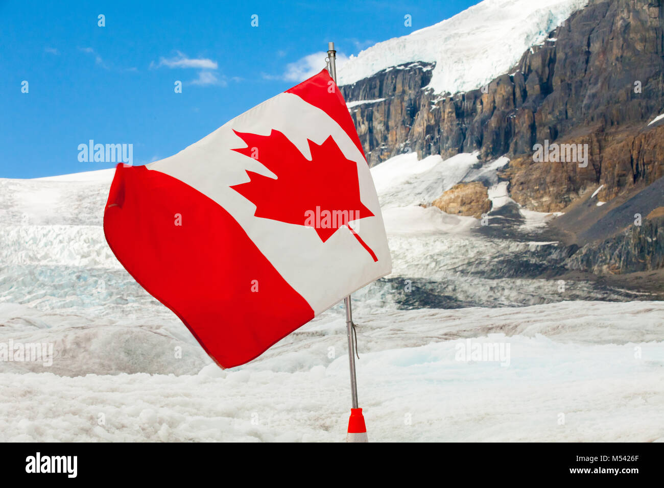 Rocky mountains banff national park canada flag hi-res stock ...