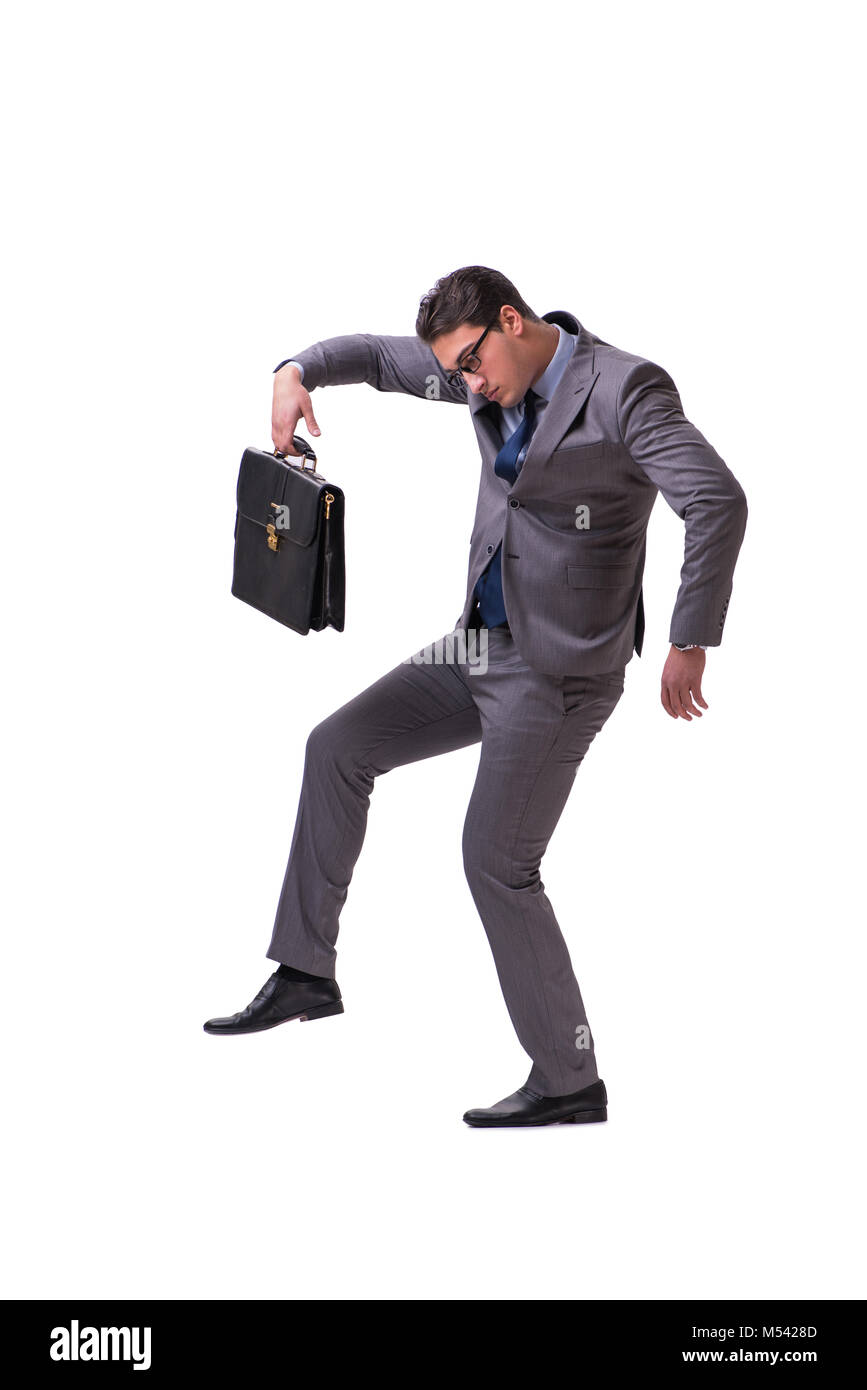 Puppet businessman isolated on white background Stock Photo - Alamy