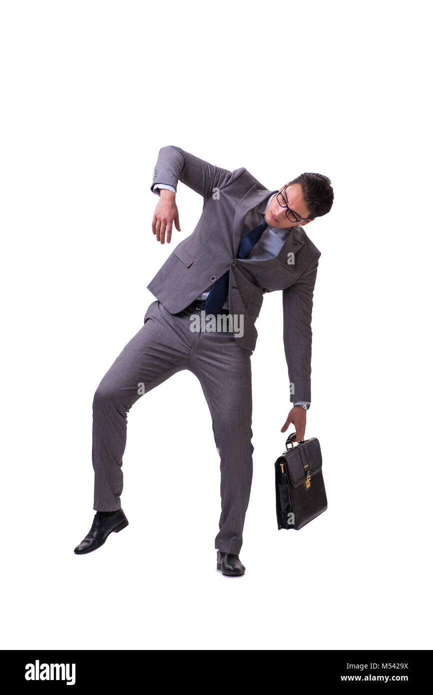 Puppet businessman isolated on white background Stock Photo - Alamy