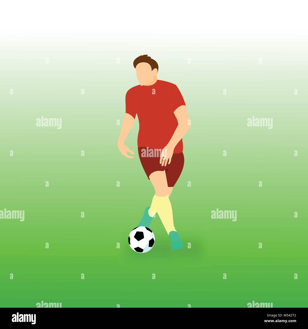 Controling Step Ball Football Soccer Player Vector Illustration Graphic ...
