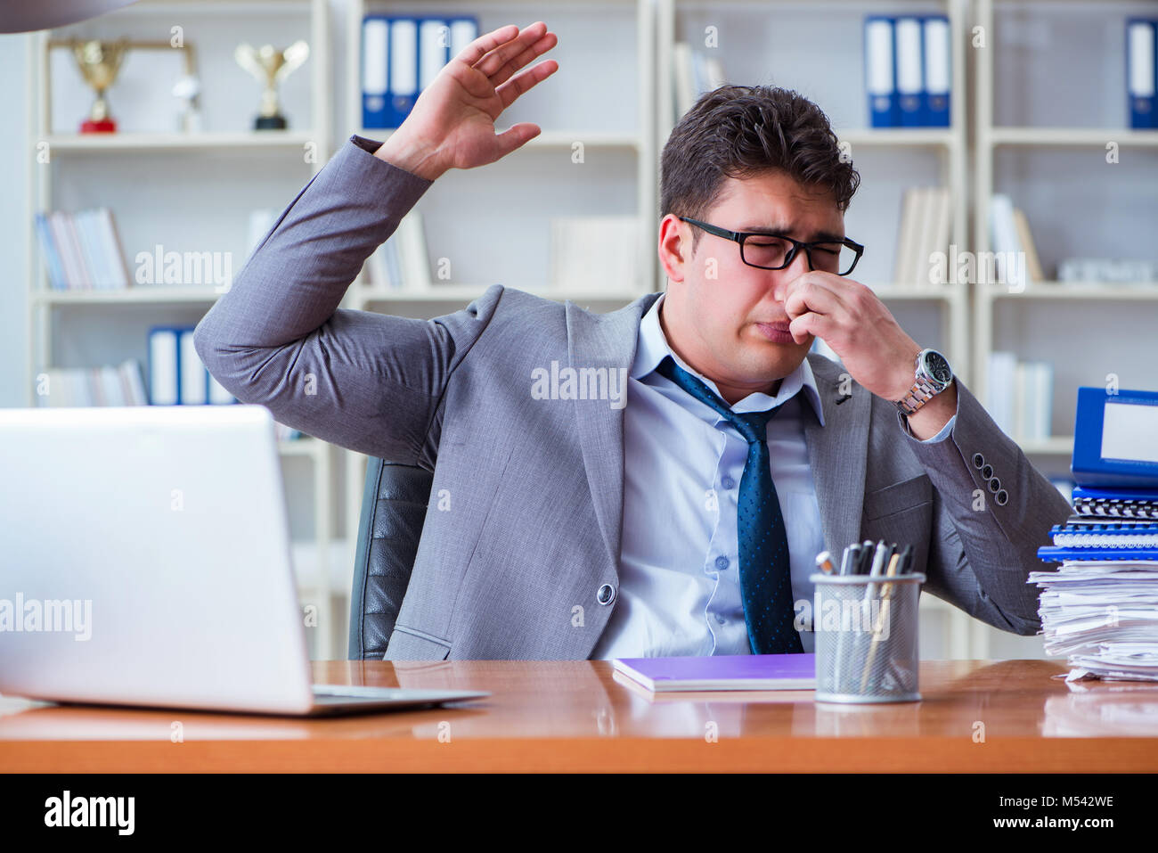 Man sweating in office hi-res stock photography and images - Alamy