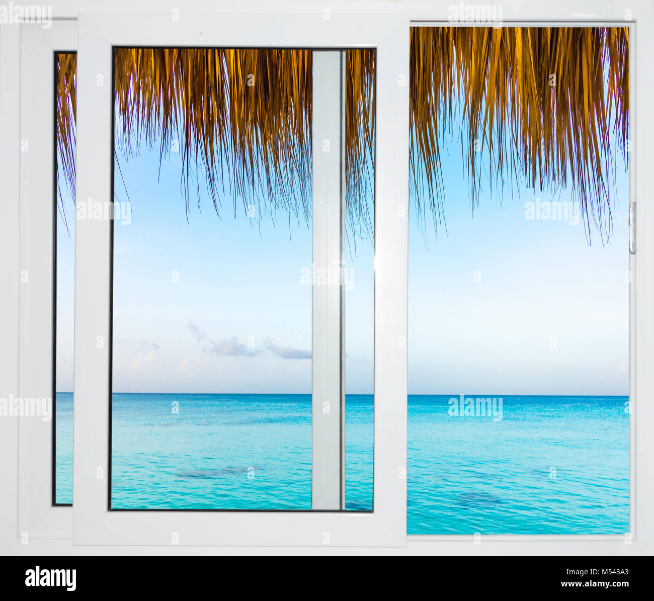 Ocean view window Caribbean Dominican Republic Stock Photo - Alamy