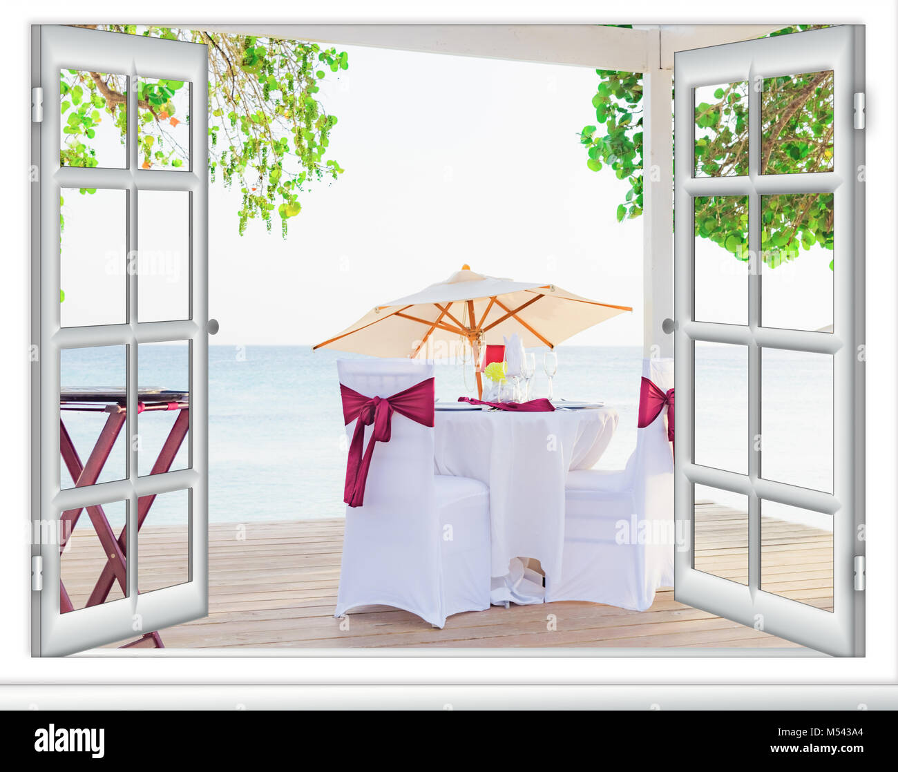 festive romantic dinner table Caribbean Dominican Republic Stock Photo ...