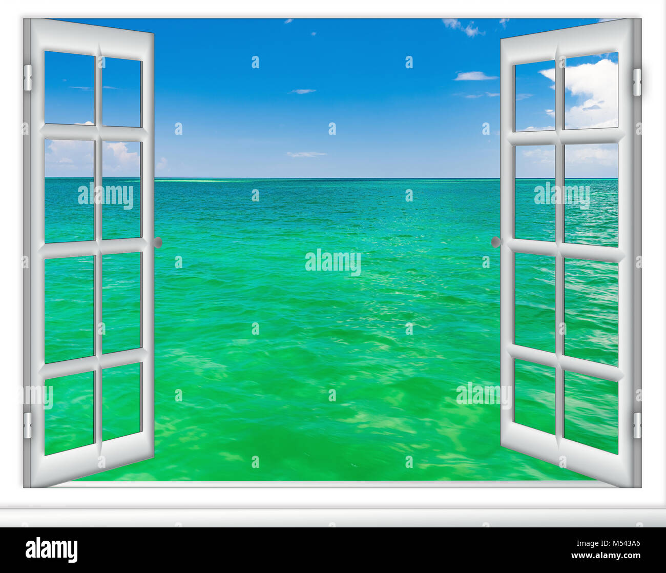 Ocean view window Caribbean Dominican Republic Stock Photo - Alamy