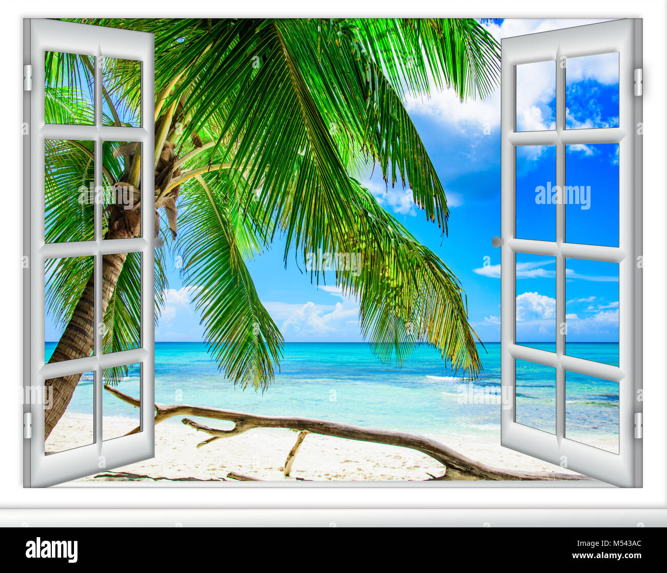 Ocean view window Caribbean Dominican Republic Stock Photo - Alamy