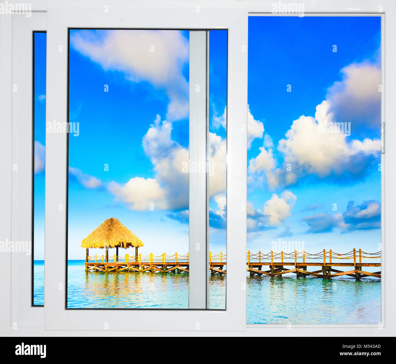 window view of the gazebo Caribbean Dominican Republic Stock Photo - Alamy