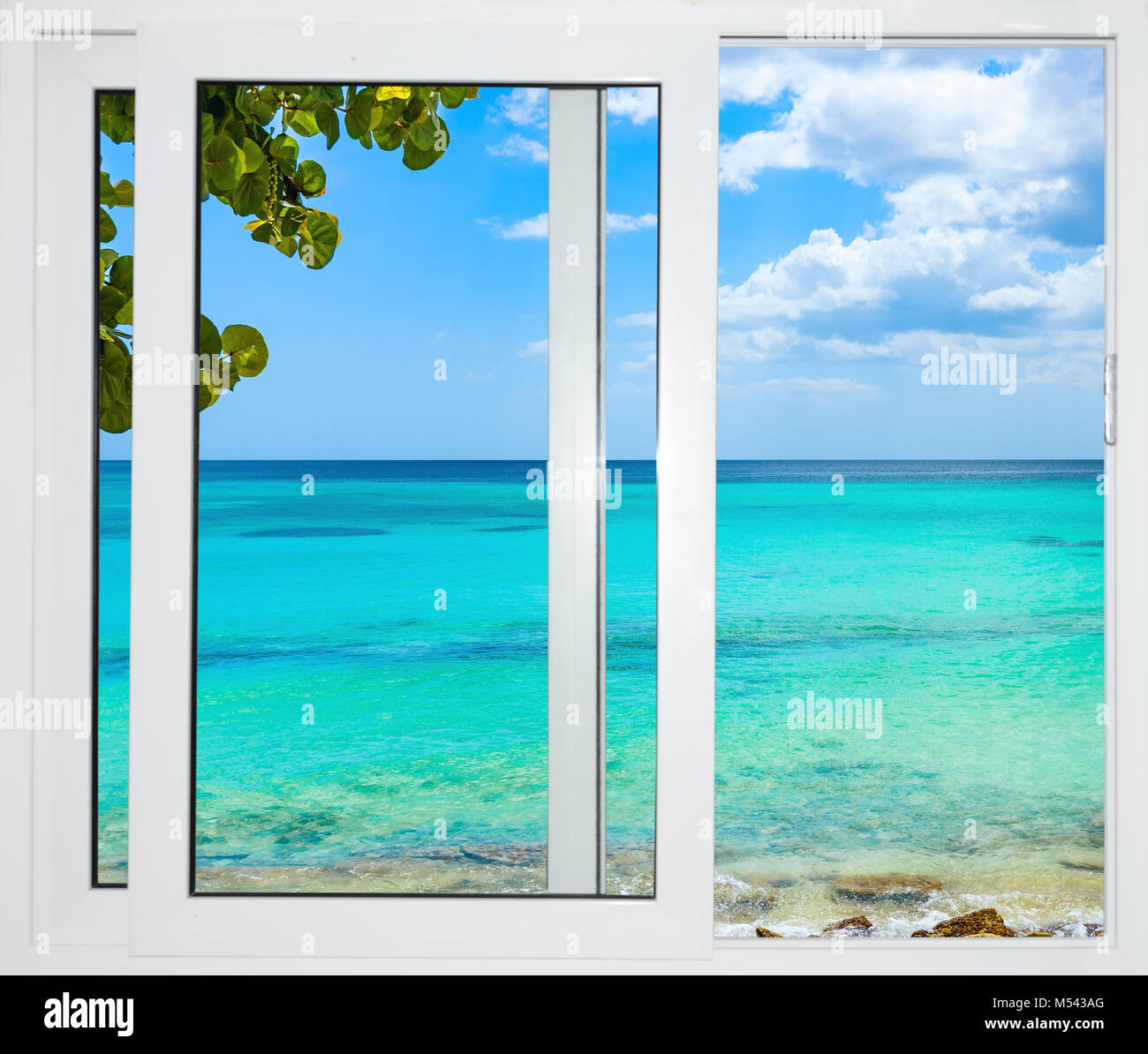 Ocean view window Caribbean Dominican Republic Stock Photo - Alamy